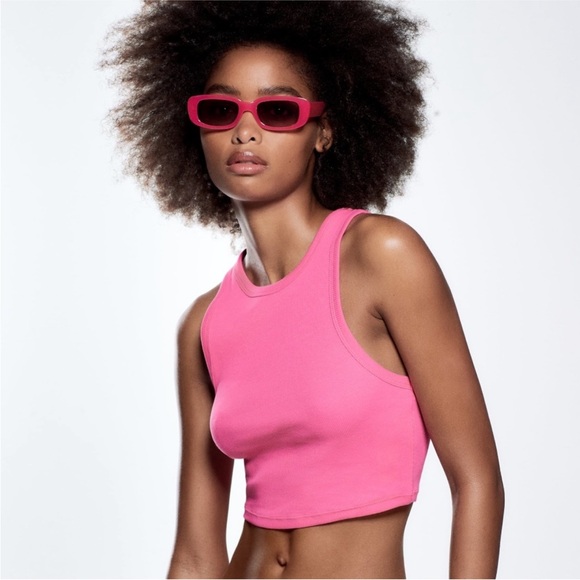 Zara | Tops | Zara Pink Ribbed Tank | Poshmark